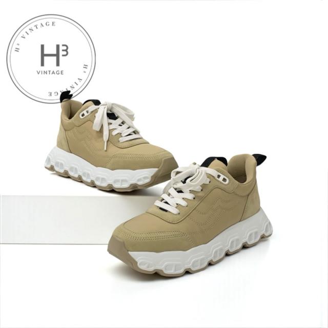 エルメス HERMES インパルス スニーカー 靴 シューズ ファブリック スエード ベージュ シェーヌダンクル