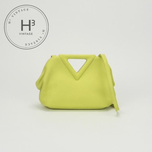 ボッテガヴェネタ BOTTEGAVENETA トライアングル ポイント スモール バッグ トートバッグ ショルダーバッグ レザー グリーン