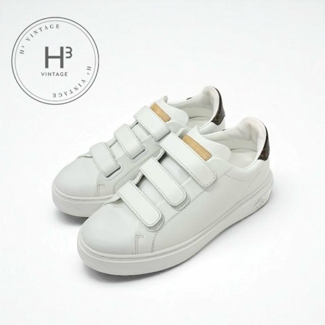 ルイヴィトン LOUIS VUITTON タイムアウトライン モノグラム スニーカー 靴 シューズ レザー ホワイト 白 モノグラム ロゴ