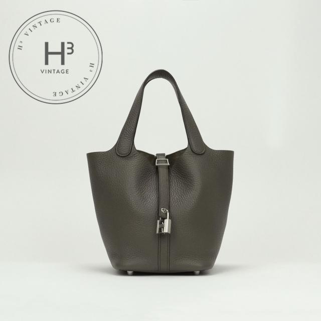 エルメス HERMES ピコタンロックPM ピコタンロック PM バッグ トートバッグ トリヨンクレマンス エタン Etain グレー gray シルバー金具