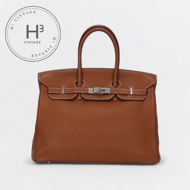 エルメス HERMES バーキン35 バーキン 35 バッグ トートバッグ トリヨンクレマンス ゴールド Gold ブラウン 茶 シルバー金具