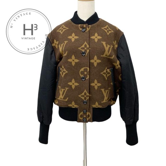 ルイヴィトン LOUIS VUITTON モノグラム アウター ウール ジャカードボンバージャケット ブルゾン ブラウン