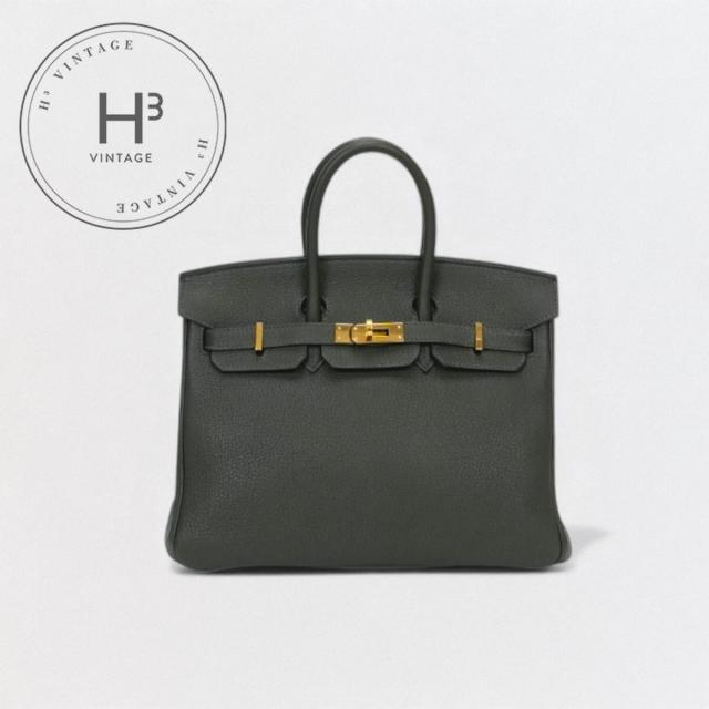 エルメス HERMES バーキン25 バーキン 25 バッグ トートバッグ トゴ ヴェールマキ Vertmaquis ダークグリーン Green 緑 ゴールド金具