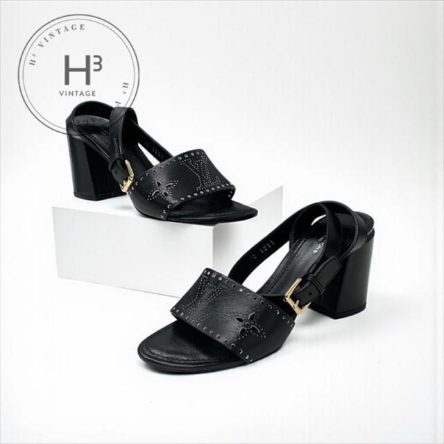 ルイヴィトン LOUIS VUITTON ホライゾンライン モノグラム サンダル 靴 シューズ レザー ブラック 黒 マヒナ ストラップ