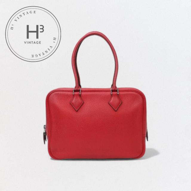 エルメス HERMES プリュム28 プリュム 28 バッグ トートバッグ トゴ ルージュカザック Rouge Casaque レッド Red 赤 シルバー金具