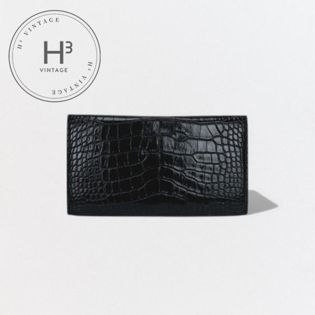 エルメス HERMES MC2 フレミング MC2フレミング 財布 長財布 ロングウォレット アリゲーター クロコダイル ノワール Noir ブラック Black 黒
