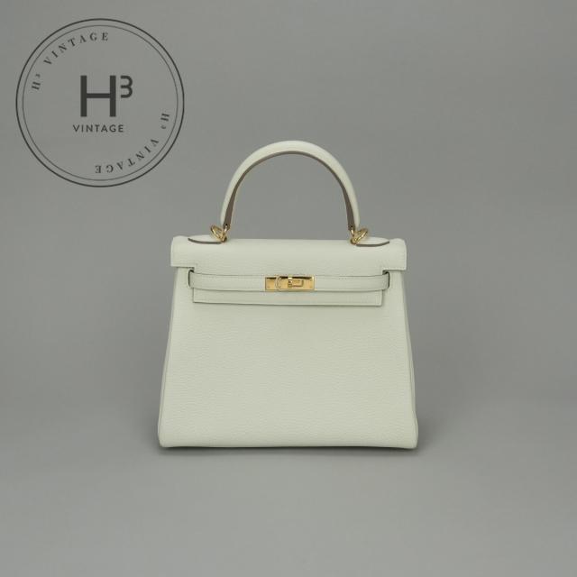エルメス HERMES ケリー25 ケリー 25 バッグ トートバッグ ショルダーバッグ トゴ マッシュルーム Mushroom ホワイト White 白 ゴールド金具