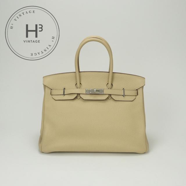 エルメス HERMES バーキン35 バーキン 35 バッグ トートバッグ トリヨンクレマンス パルシュマン Parchemin ベージュ系 beige シルバー金具