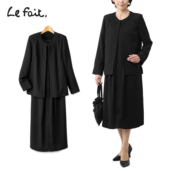 アローズ Le fait レディースフォーマル ワンピースアンサンブル 2点セット aa00038 1セット（ジャケット×1着、ワンピース×1着）