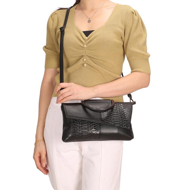 ハンドバッグ ショルダーバッグ 2way レディース 長さ調節可能 斜め掛け 肩掛け 手持ち 大容量 薄型 通勤 おしゃれ 人気 シンプル カジュアル 本革」 バッグ・雑貨がお得な]