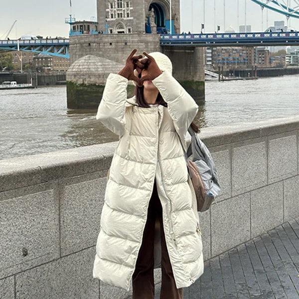 無地 ロング ボタン ダウンジャケットコート [3カラー]」 レディース服がお得な