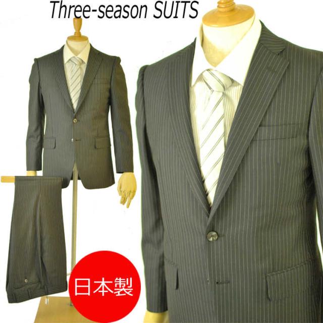 日本製秋冬用*Y5A6AB5サイズのみノータック スリムスーツ 2B×1 RM308F★パンツ裾未処理