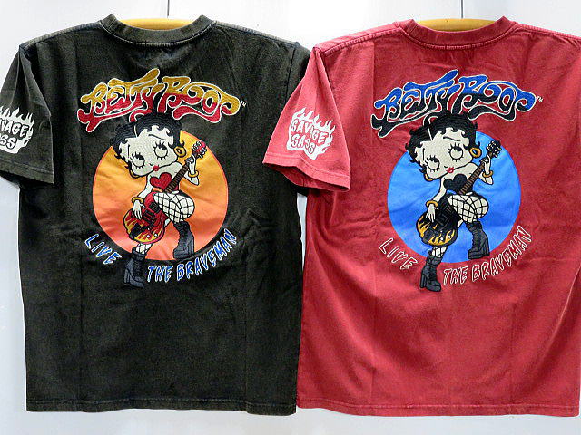 Betty Boop X THE BRAVE MAN　フロスト加工 半袖Tシャツ　ベティ