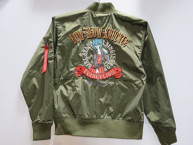 EVANGELION X LOW BLOW KNUCKLE　ボーカル綾波MA-1ジャケット　エヴァンゲリオンＸローブローナックルコラボ