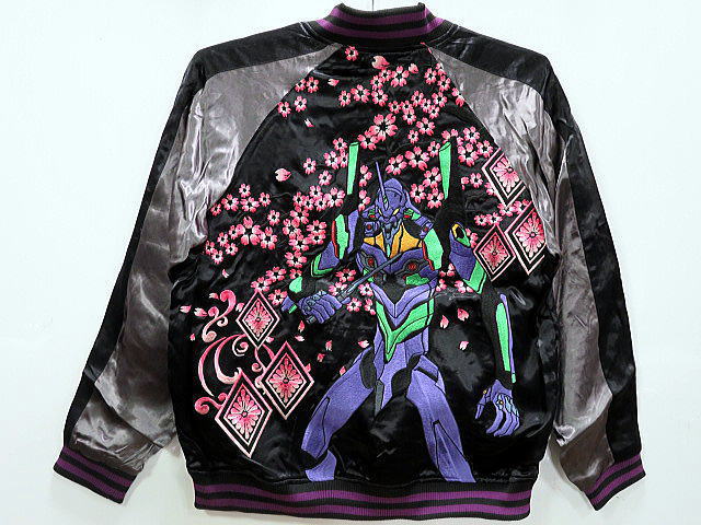 エヴァンゲリオン Ｘ 錦コラボ　菊家紋桜初号機　総刺繍リバーシブルMA-1スカジャン　EVANGELION X NISHIKI