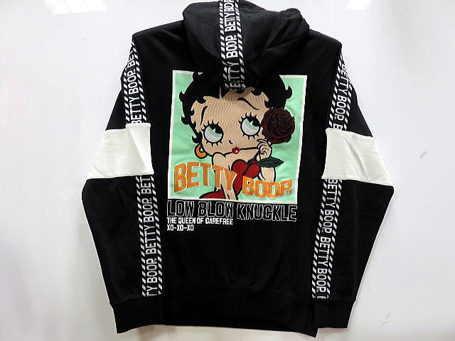 ローブローナックル X BETTYBOOP  BIGプル パーカー　ROSE BETTY   LOW BLOW KNUCKLE