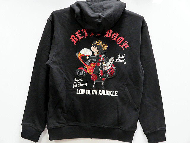 BETTY BOOP ×  LOW BLOW KNUCKLE   ヤンキーBETTYフルZIPパーカー　ローブローナックル X ベティ