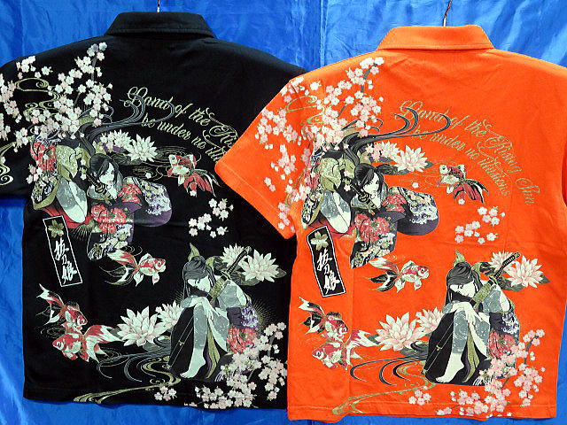 抜刀娘　妃那 ・結愛 金魚半袖ポロシャツ　絡繰魂