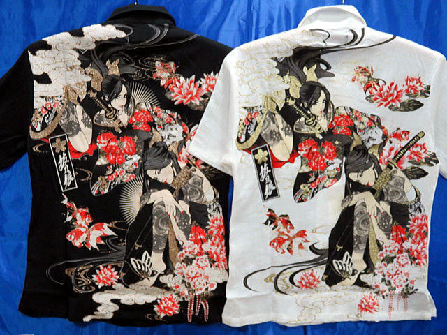 抜刀娘　結愛・妃那 半袖楊柳ワークシャツ　絡繰魂