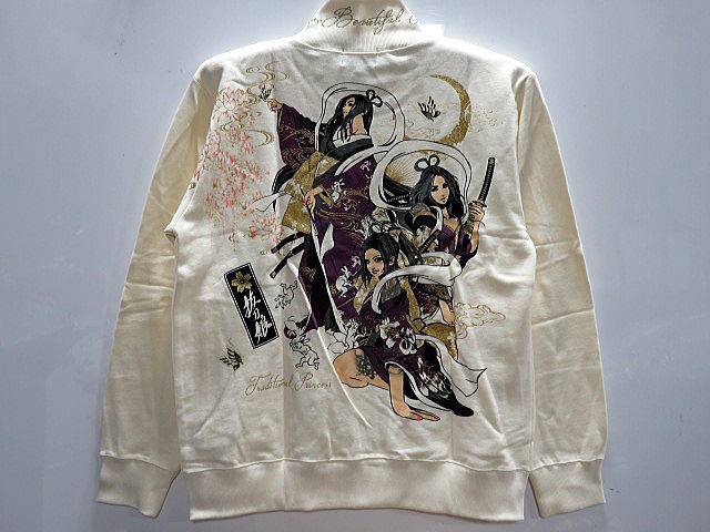 絡繰魂　カラクリ魂　和柄　抜刀娘　三姫　ジップアップ　パーカー　KARAKURI