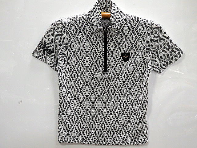 ビーアンビション　半袖ZIPポロシャツ　百合ワッペン＆ロゴ刺繍　 Be Ambition