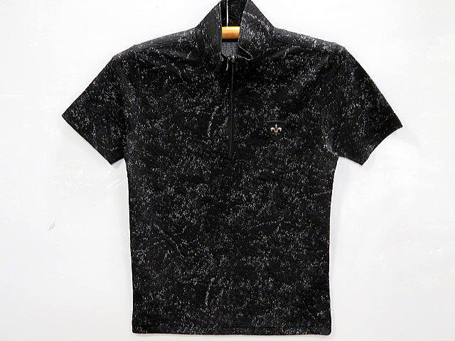 ビーアンビション　半袖ZIPポロシャツ　百合ワッペン＆ロゴ　 Be Ambition