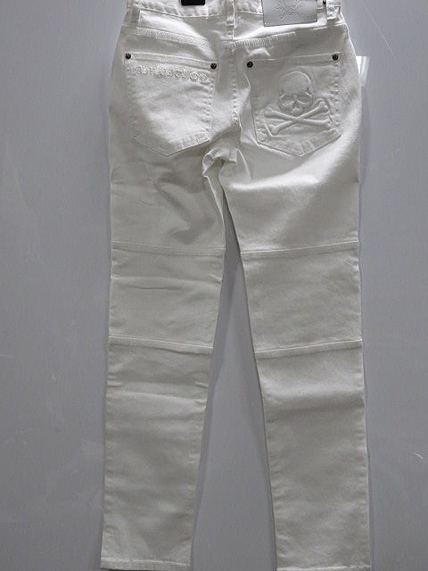 Be Ambition　スカル エンボス 　ホワイトチノパンツ　 ビーアンビション