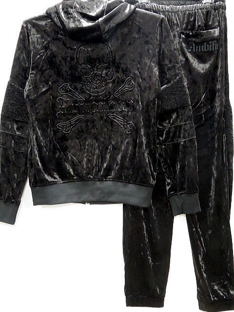 BE AMBITION　スカル＆ロゴ エンボス　ベロア上下セット　ビーアンビション