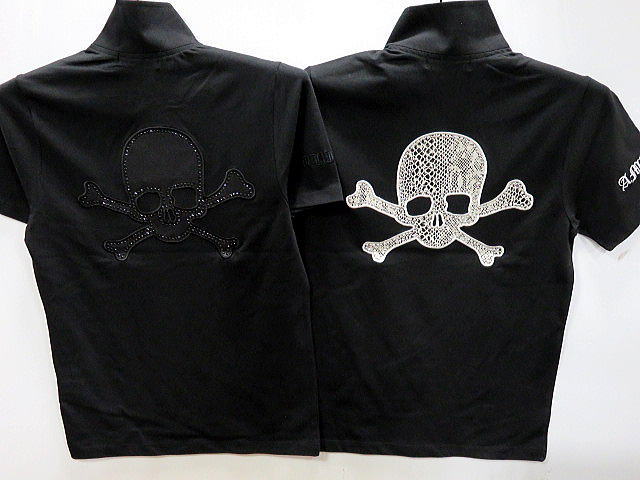 ビーアンビション　半袖ZIPポロシャツ　パイソン柄スカル＆ストーン　 Be Ambition