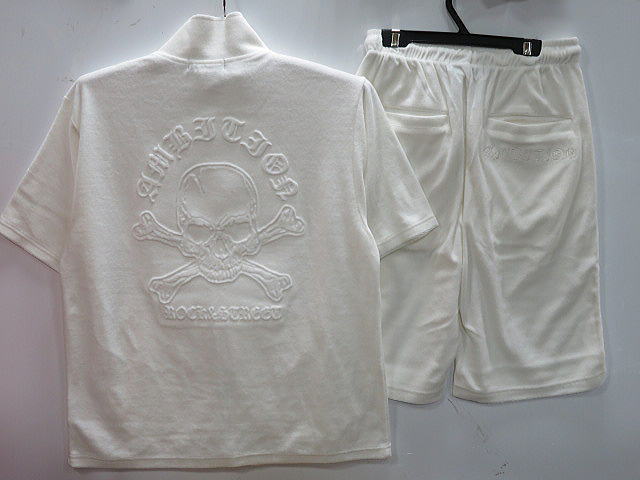 BE AMBITION 半袖ショートパンツ上下セット　スカルエンボス　ビーアンビション