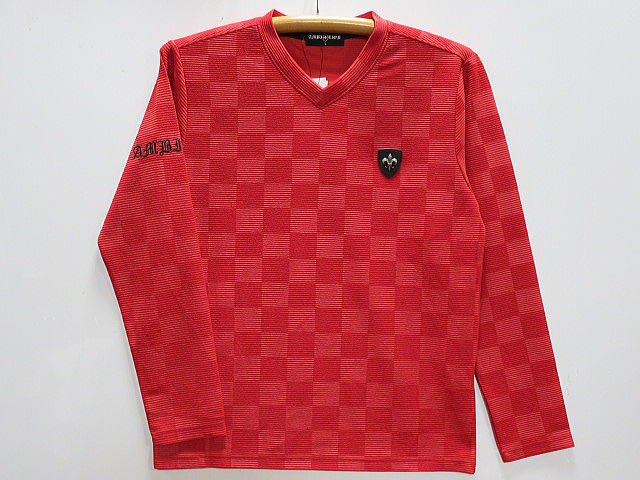 Be Ambition   ブロックジャガードVネック長袖Tシャツ　ビーアンビション