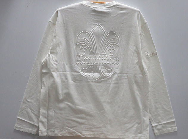 大きいサイズ　BE AMBITION   百合＆ロゴ エンボス加工 長袖Tシャツ 　ビーアンビション