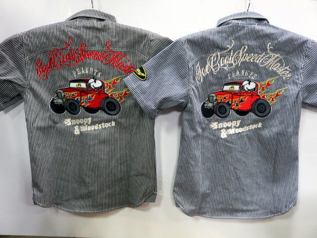 Flag Staff  ＸPEANUTS　アメカジ 半袖　ヒッコリーシャツ　SNOOPY　フラッグスタッフ