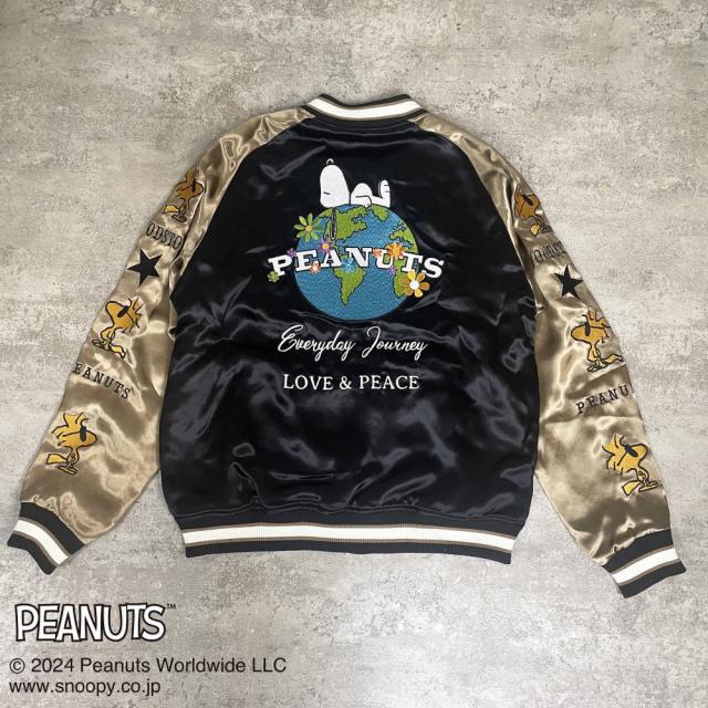 SNOOPY COLLABORATION Flag Staff  SNOOPY×Flag LOVE＆PEACE スカジャン