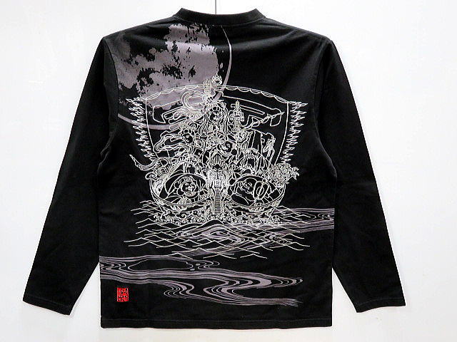 絡繰魂 和柄　長袖Tシャツ　七福神宝船刺繍　 カラクリ魂