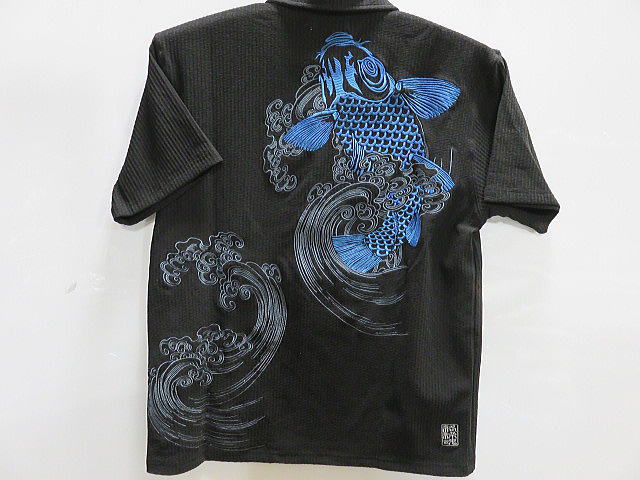 絡繰魂　半袖ポロシャツ　昇り鯉　カラクリ魂