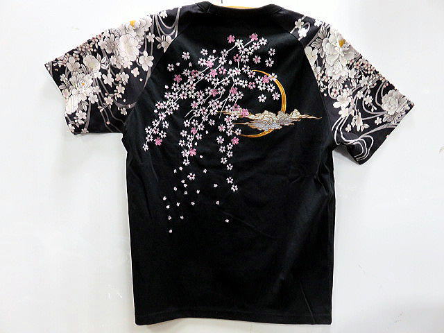 絡繰魂   ラグラン　半袖Tシャツ　花づくし