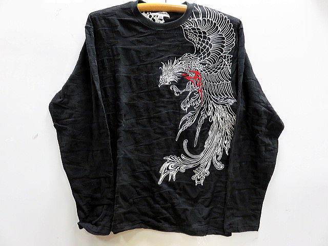 絡繰魂  鳳凰　迷彩　ジャガード 長袖Tシャツ　カラクリ魂