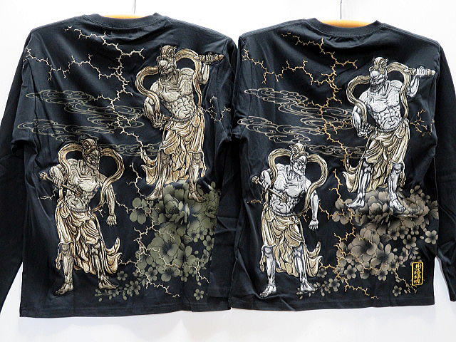 絡繰魂 粋　 仁王雷豪　刺繍 長袖Tシャツ　和柄　 カラクリ魂