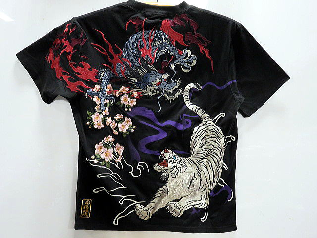 絡繰魂・粋  和柄　半袖Tシャツ　青龍白虎　カラクリ魂