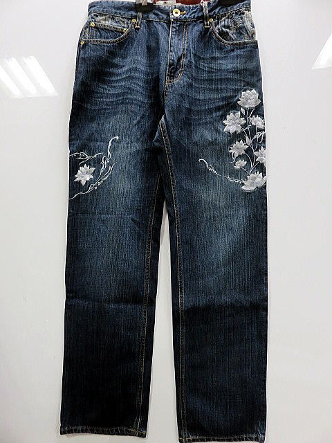 絡繰魂 　デニムパンツ　和柄　蓮流水　カラクリ魂