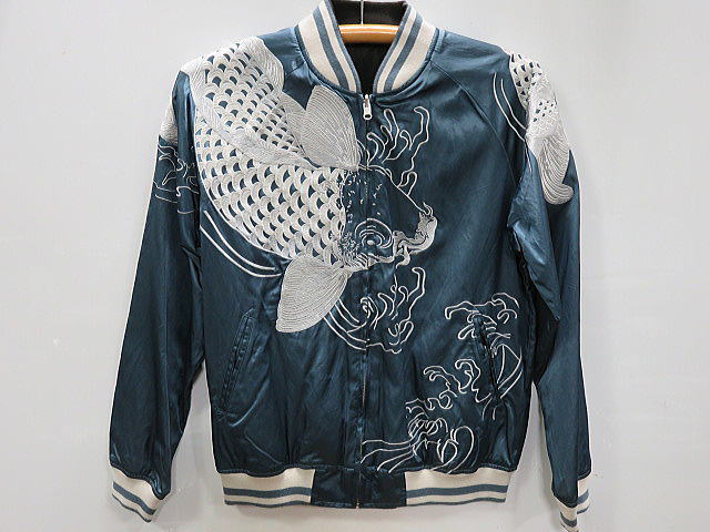 絡繰魂　 和柄 リバーシブルスカジャン　鯉刺繍　カラクリ魂