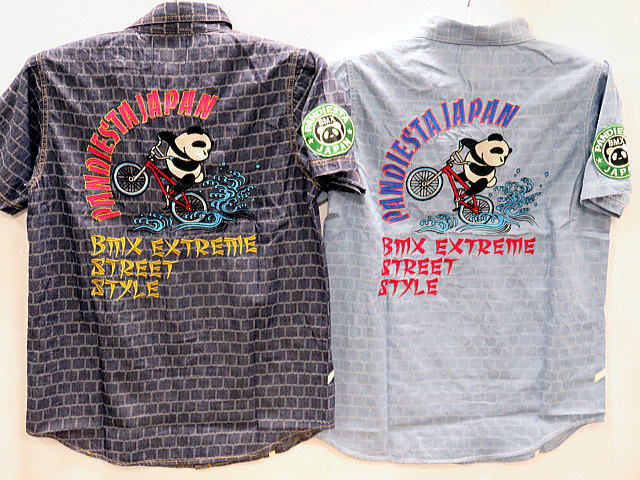 PANDIESTA JAPAN　　デニムジャガード半袖シャツ　BMXパンダ　パンディエスタ