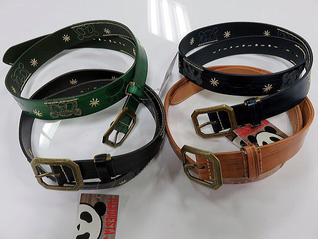 PANDIESTA JAPAN　 熊猫謹製　本革　木目調レザーベルト　パンディエスタ