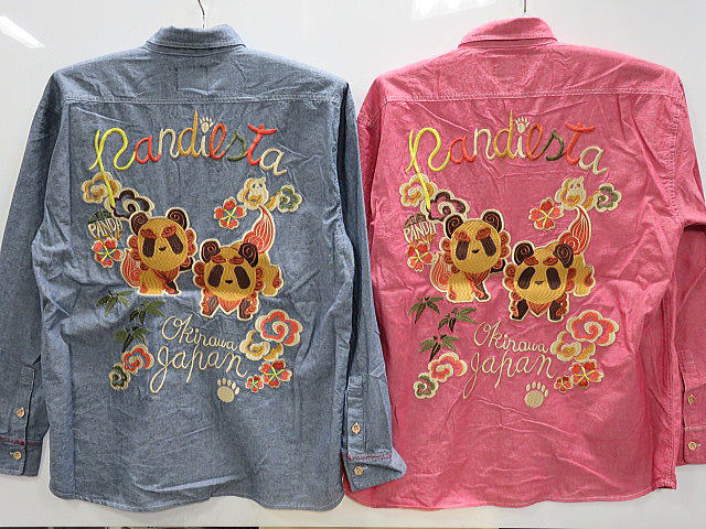 PANDIESTA JAPAN　シーサーパンダ　シャンブレーシャツ　パンディエスタ