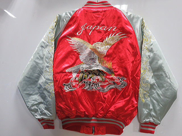 スカジャン 日本製本格刺繍のスカジャン3L　波鷹