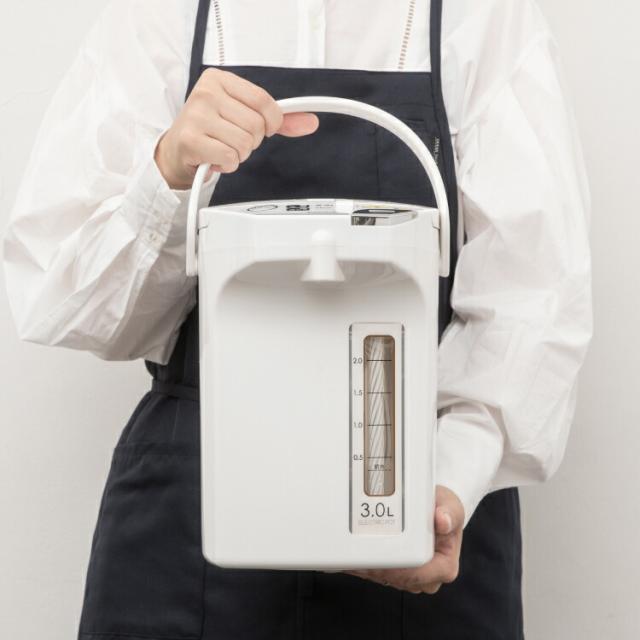 公式 電気ポット 3L おしゃれ 3.0L 保温 大容量 大型 電気 湯沸かしポット 湯沸かし ピーコック 湯沸かし器 ポット エアーポット お湯 熱湯 再沸騰 カルキとばし 空だき防止 電気保温ポット 電動給湯 3リットル ホワイト 新生活 プレゼント ギフト WMJ-30