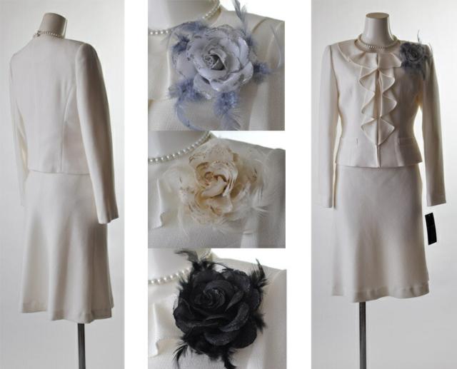 3点セット スーツ レディース ラメ入りツイード 3点 ノーカラー