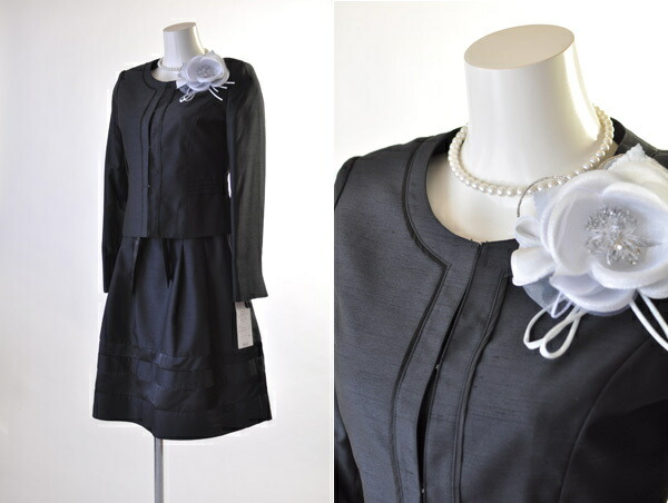 7号 SALE レディース ワンピーススーツ 3点セット ノーカラー