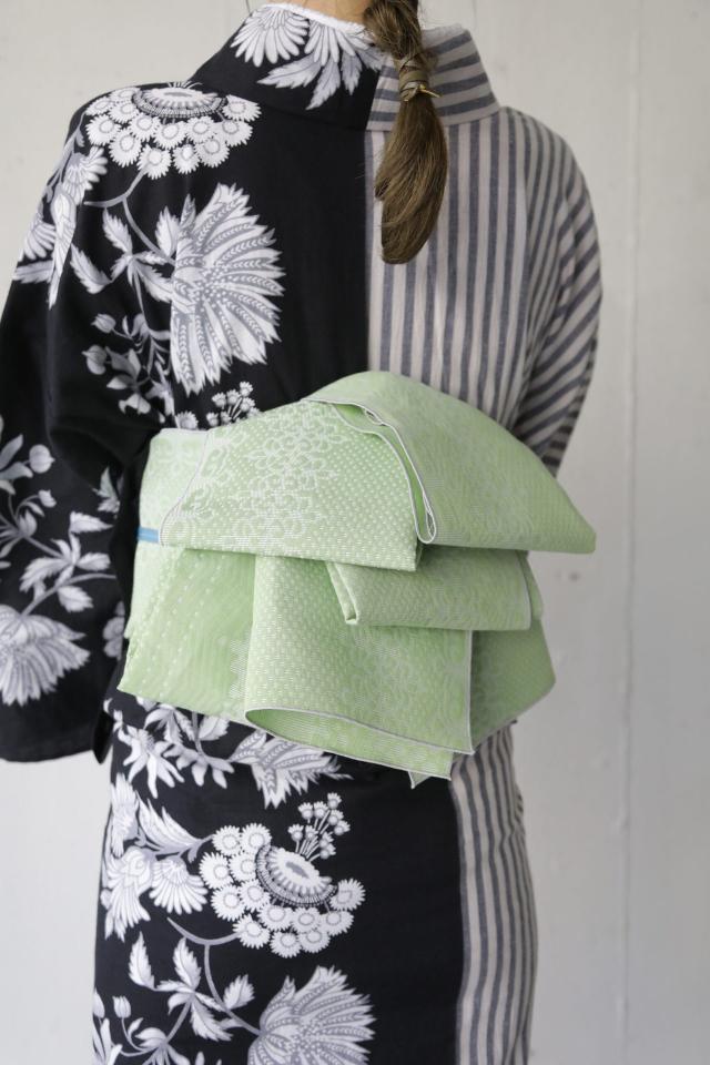【59kimono】2022  兵児帯レディレース　ライトグリーン